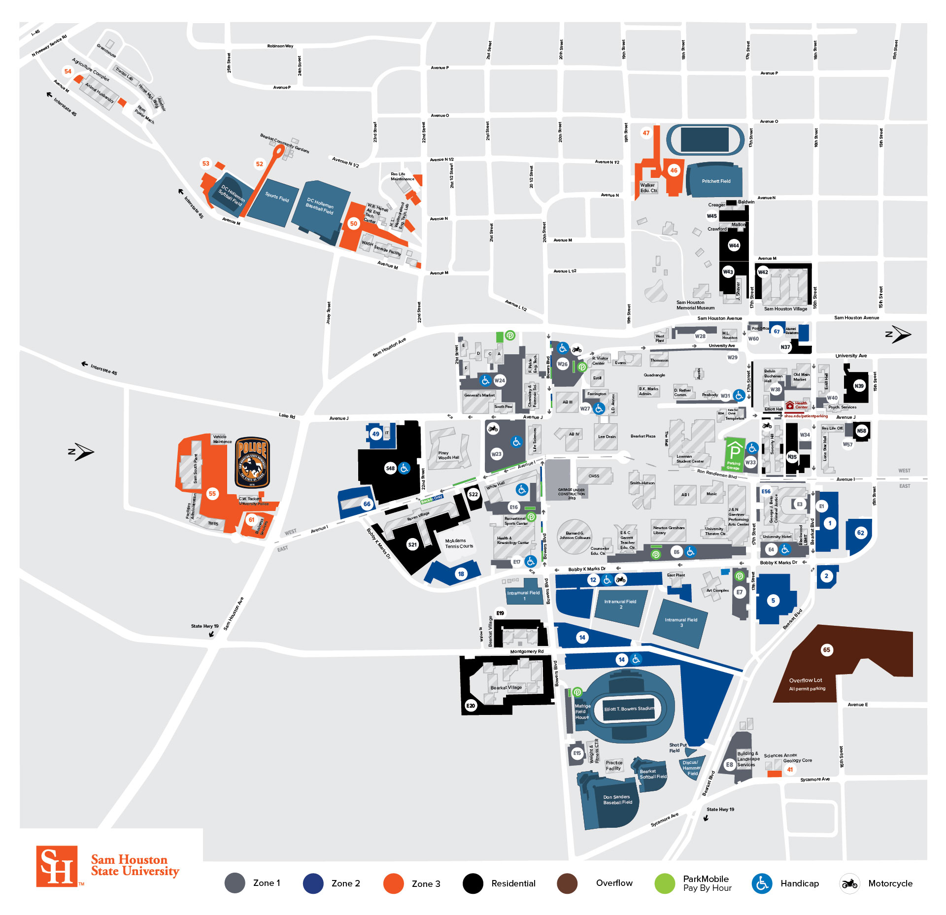 Sam Houston State University Campus Map - Map Sam Houston State University Campus Map - Map
